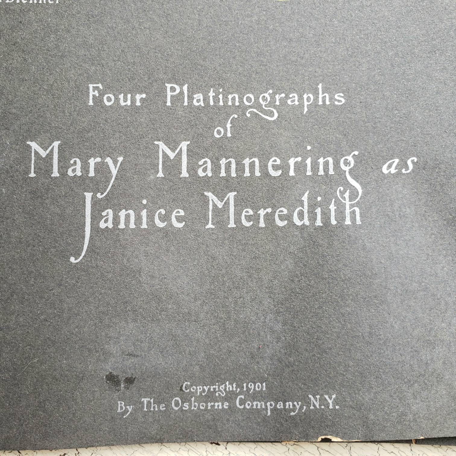 RARE Two Antique Platinograph Photos, Actress Mary Mannering, 1901 ...