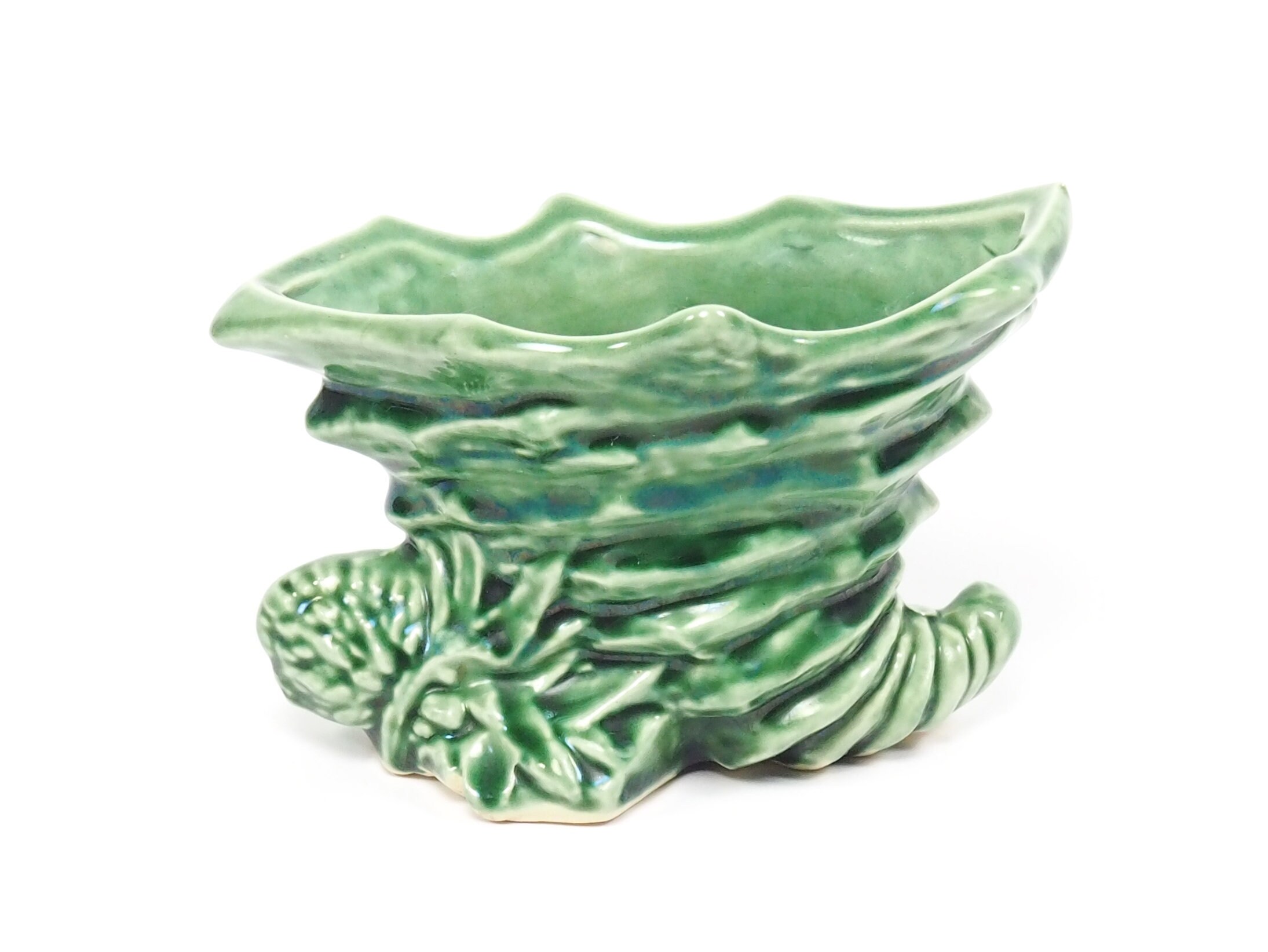 Vintage Mccoy Pottery Green Cornucopia Planter 1940s Retro - Etsy