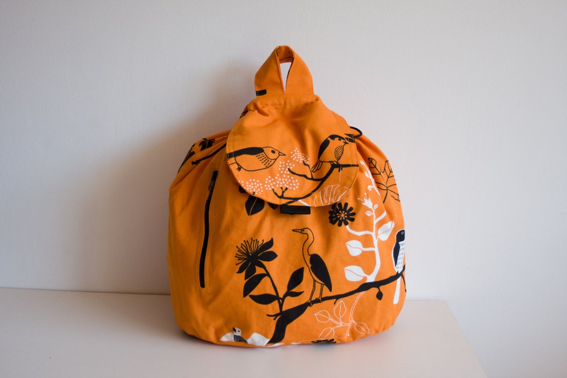 Orange Birds Trees Backpack for KIDS, Children's Preschool Backpack ...