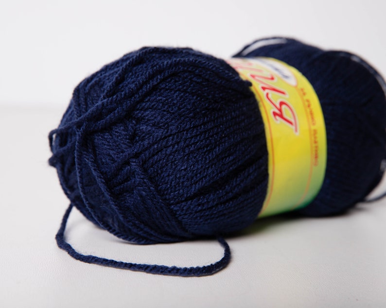 100gr Acrylic Dark Blue Yarn, Royal Blue Yarn, Made in Turkey - Etsy