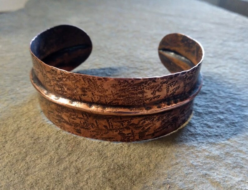Handmade Hammered Copper Form Folded Cuff Bracelet - Etsy
