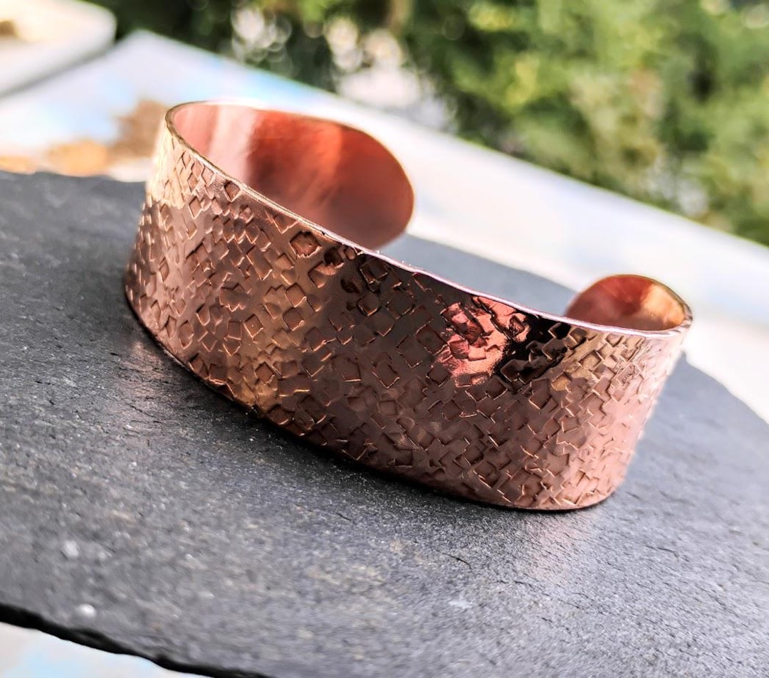 Handmade Rustic Hammered Copper Cuff Bracelet - Etsy