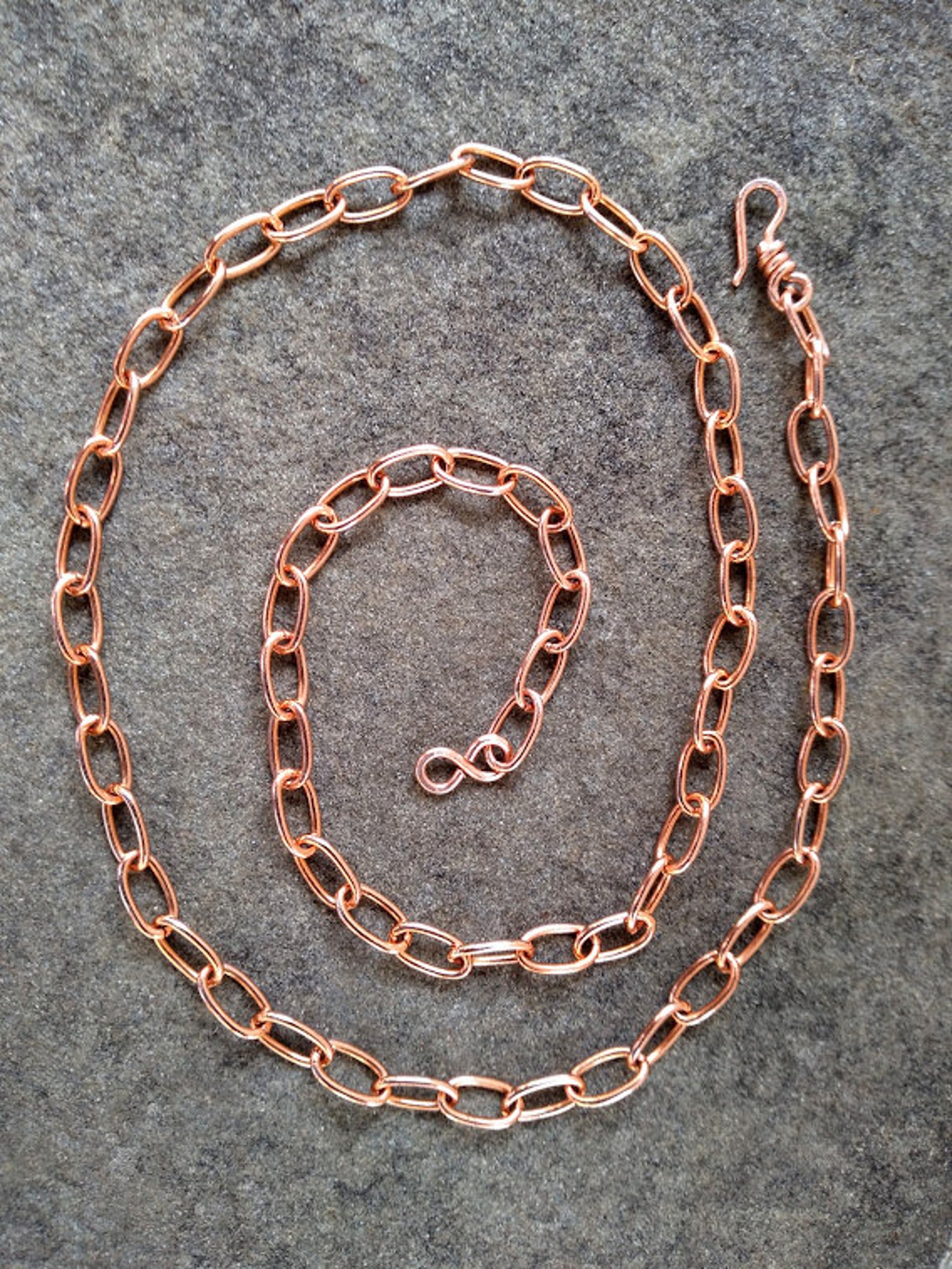 Real Solid Copper Chain With Handmade Copper Clasp - Etsy