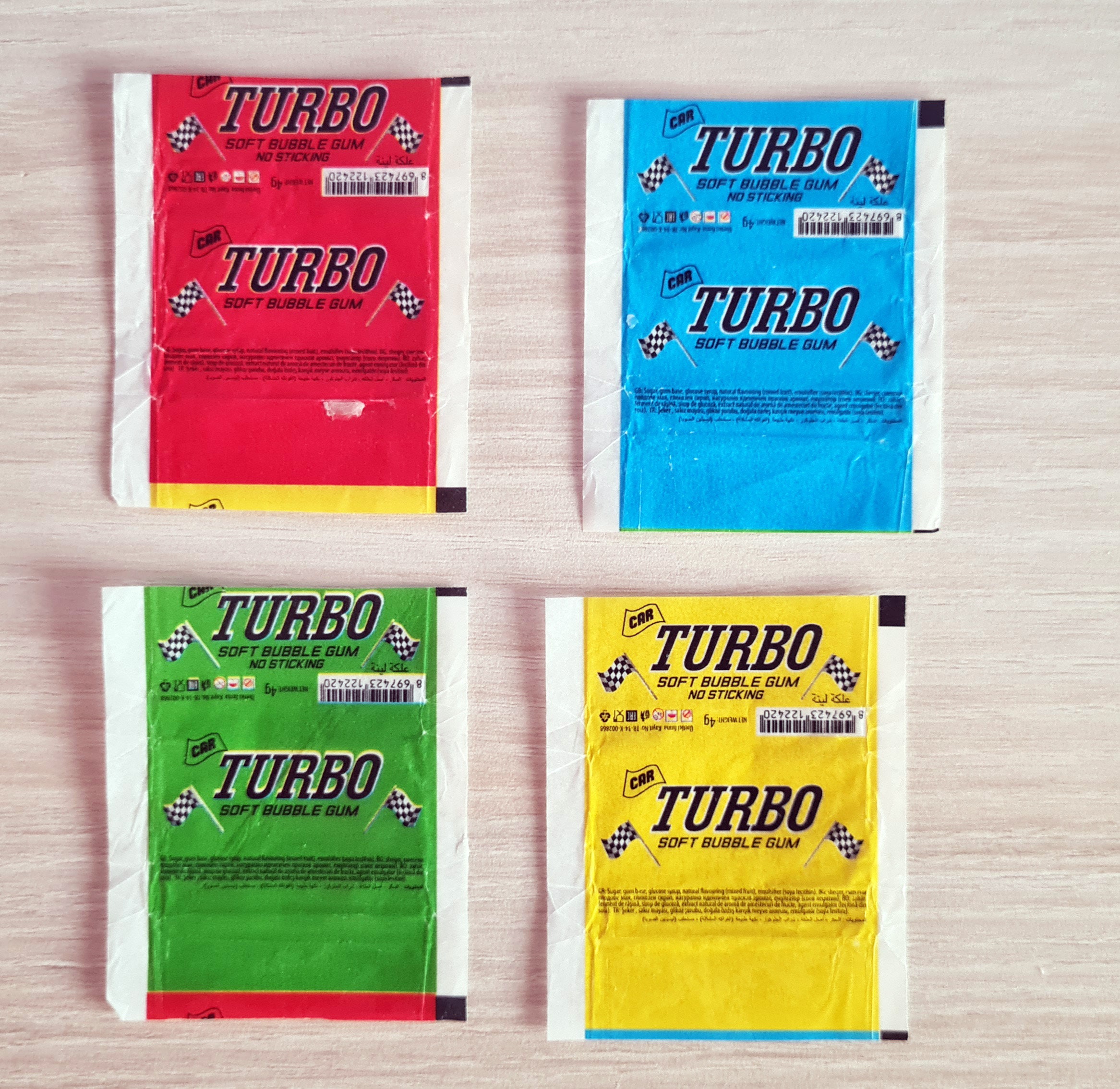 Car TURBO 1-40 Complet Full SET GUM Wrapper Label Insert Collection ...