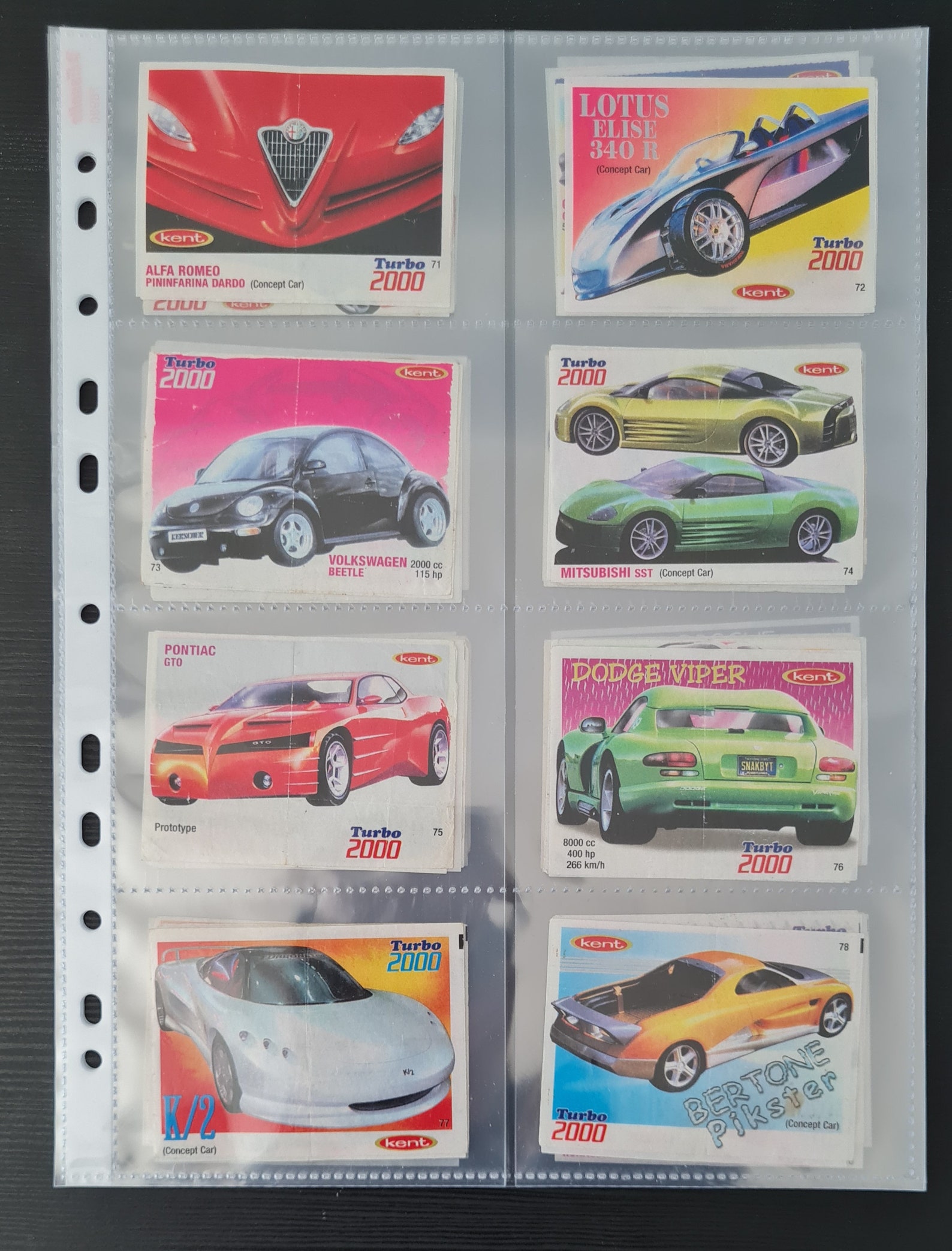 Turbo 2000 71-140 Chewing GUM Wrapper Inserts Complete Full SET ...
