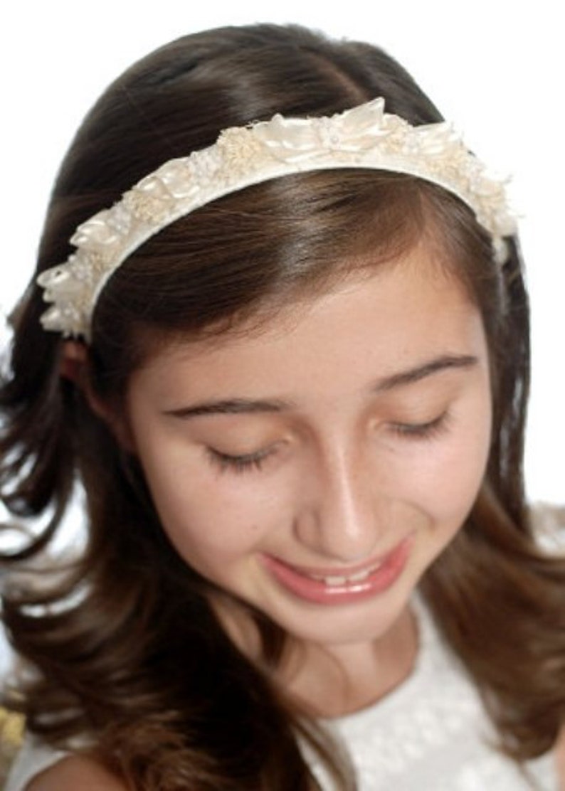 First Communion Headband With Baby's Breath. Flower Girl | Etsy