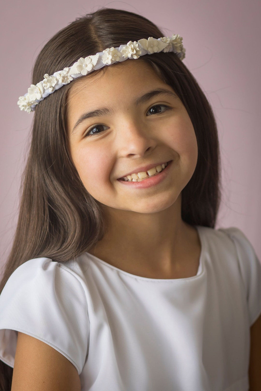 White First Communion Crown, Floral Crown for First Communion, Girls ...