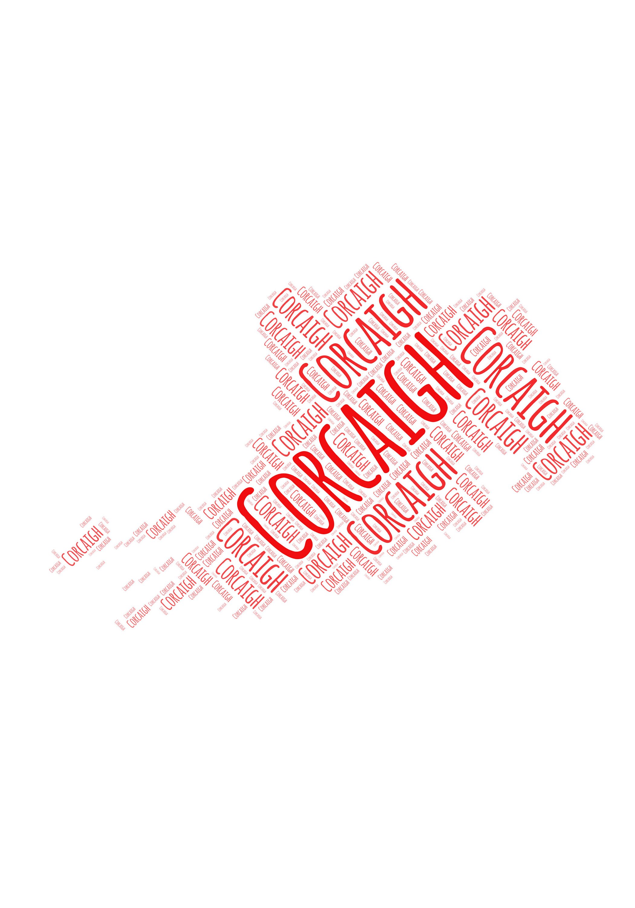 Cork Irish County Typographical Map Print Corcaigh Gaeilge - Etsy España