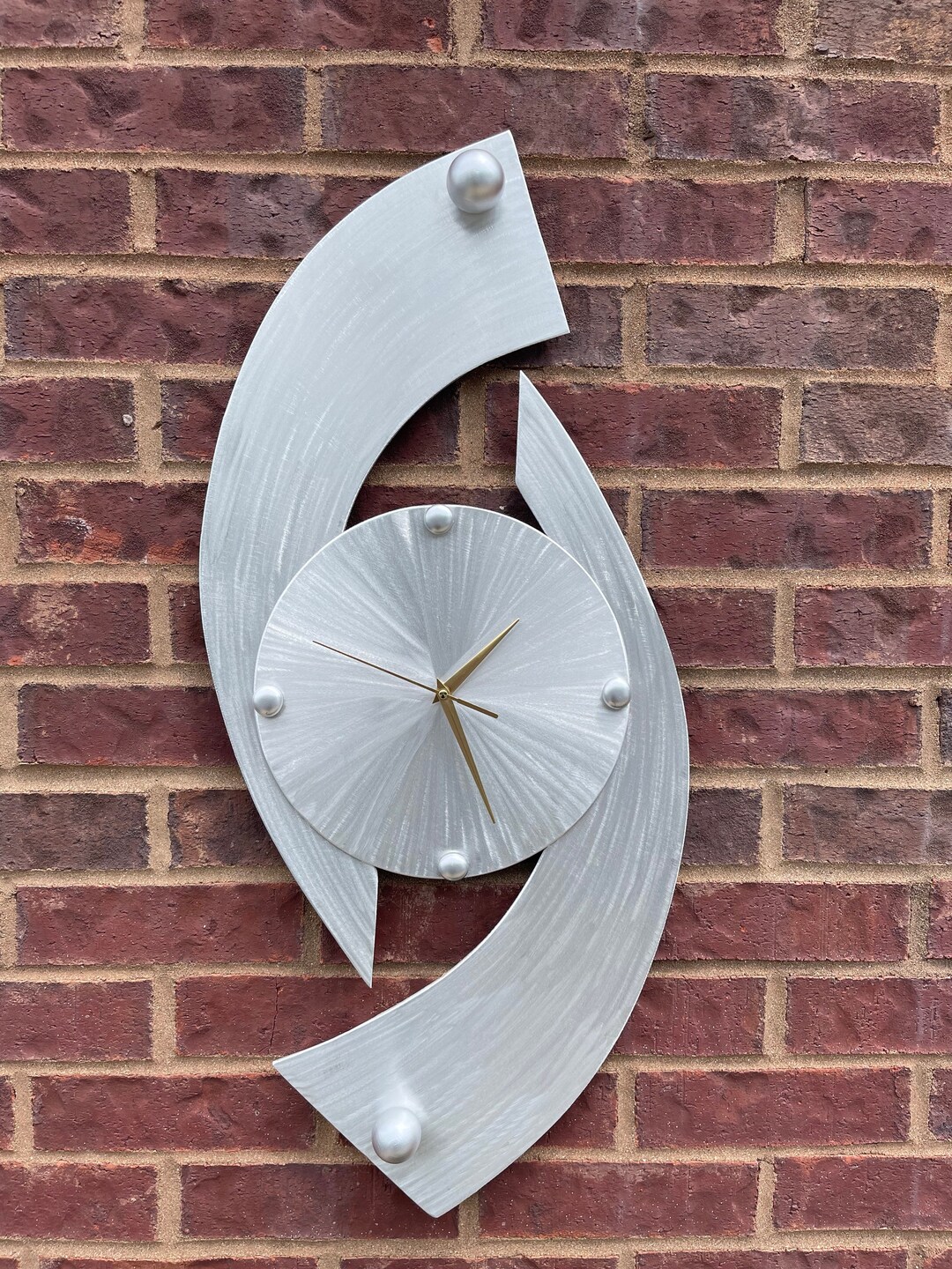 Twister Time Contemporary Clock with Gold Hands Contemporary Clock in ...