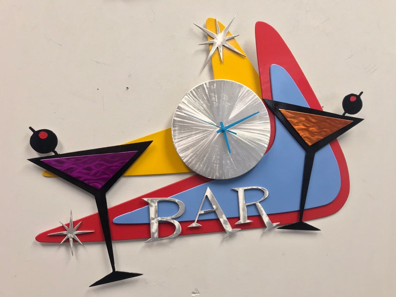 Contemporary Bar Clock - Etsy