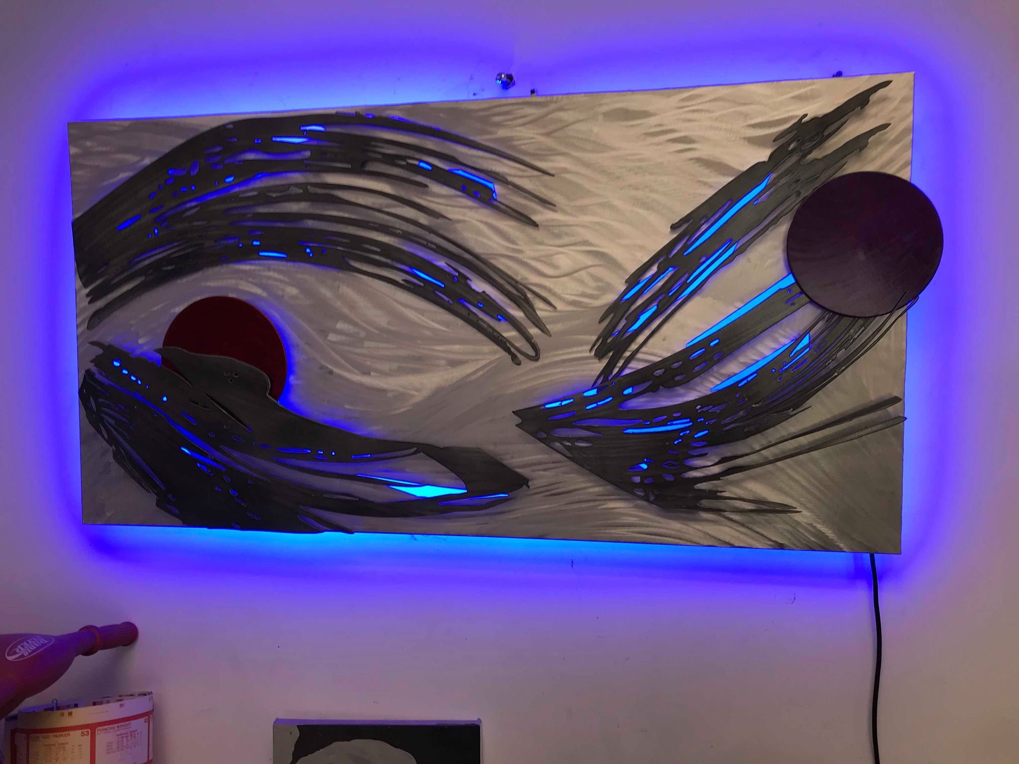 Color Changing LED Contemporary Wall Sculpture by Artist Tony - Etsy