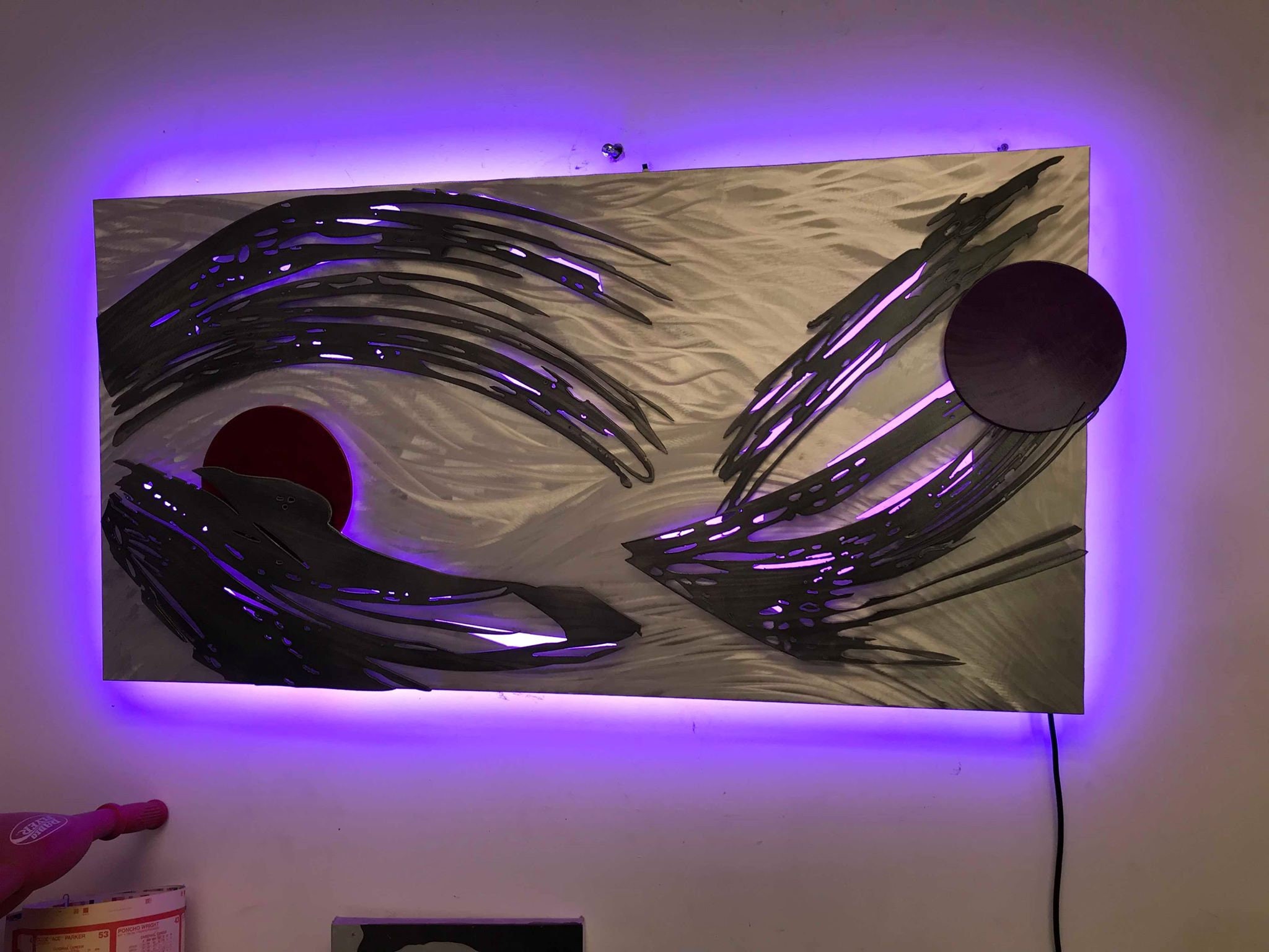 Color Changing LED Contemporary Wall Sculpture by Artist Tony Viscardi ...