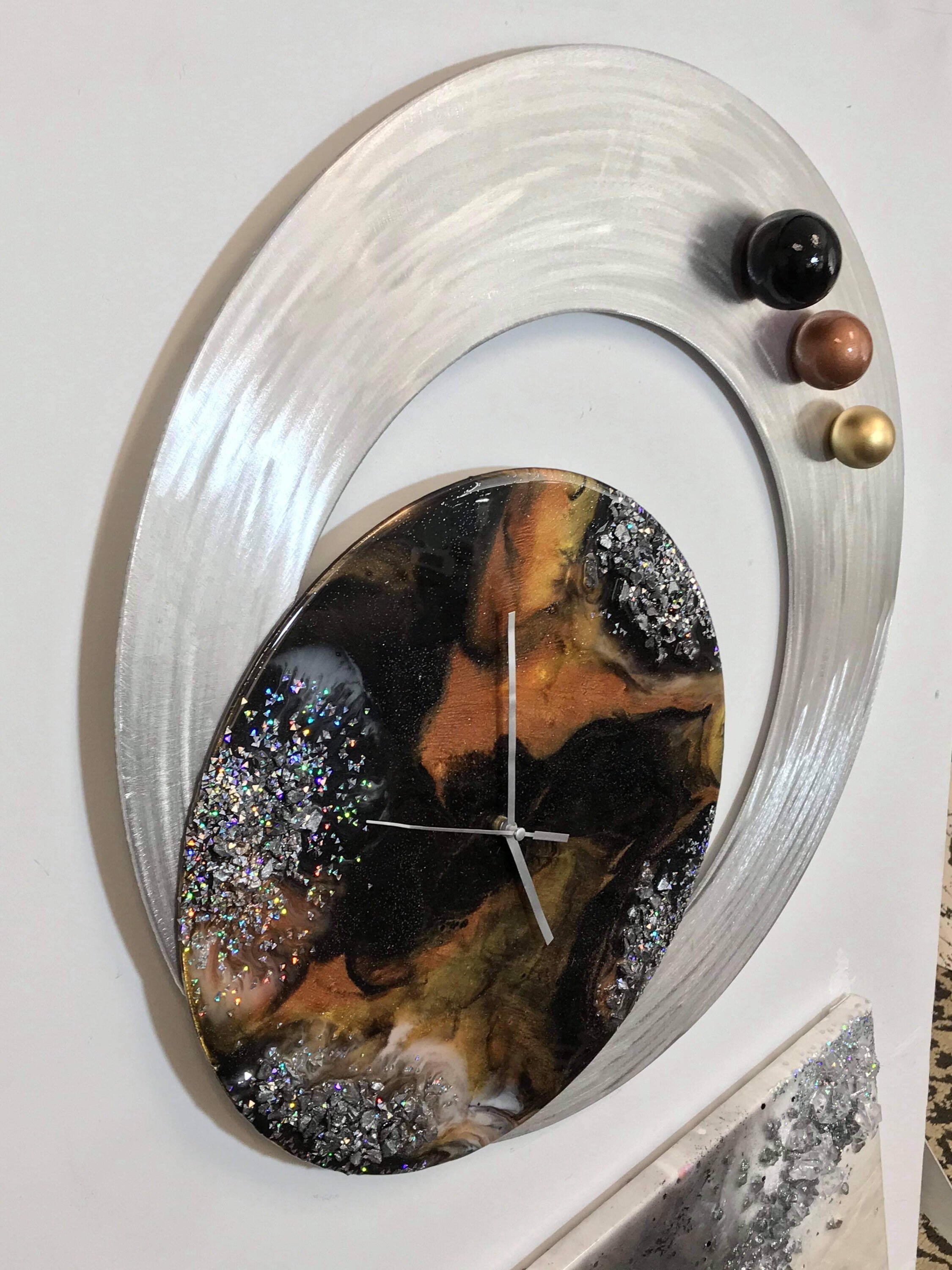 Golden Glitter Time Epoxy Resin and Metal Clock - Etsy