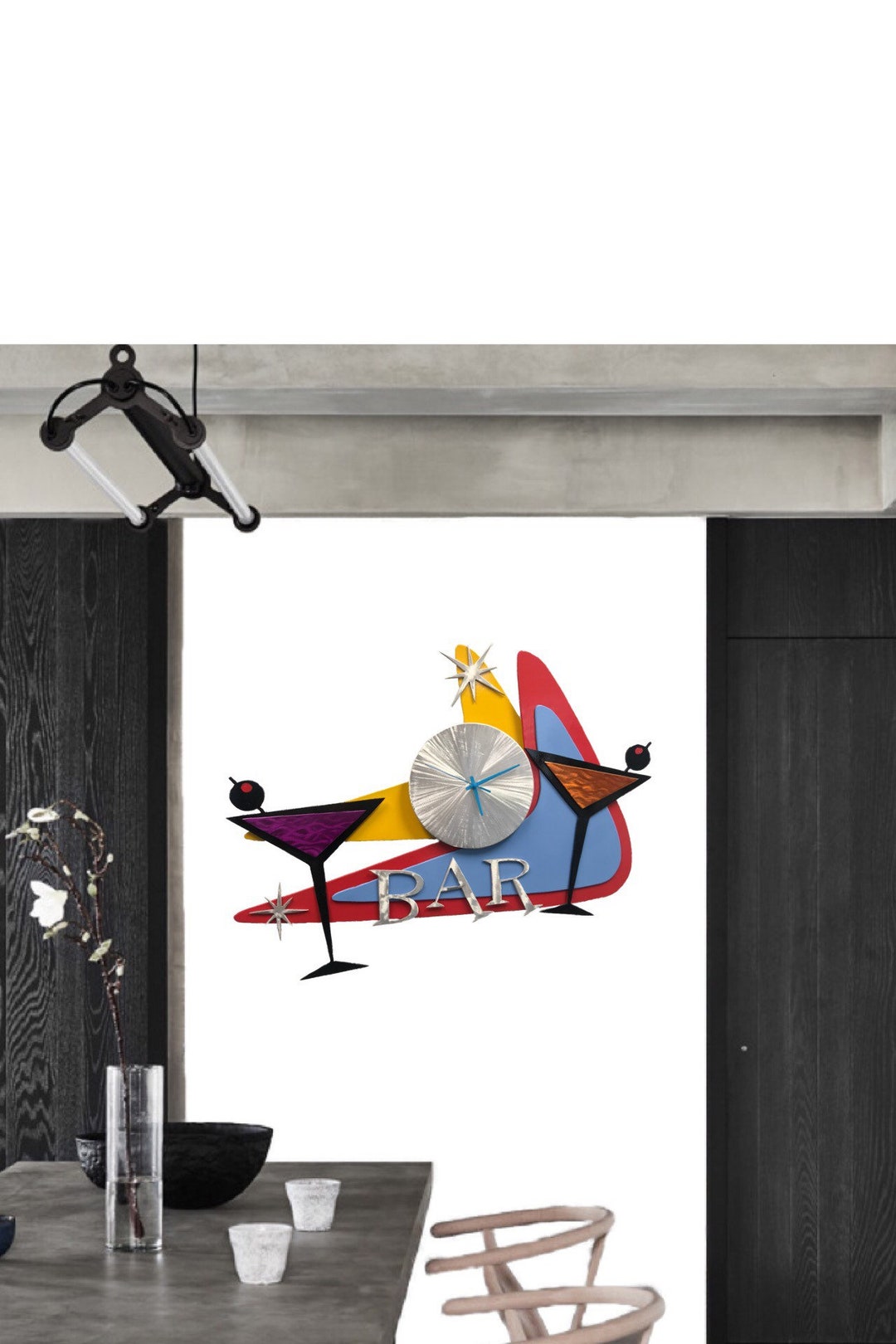 Contemporary Bar Clock - Etsy