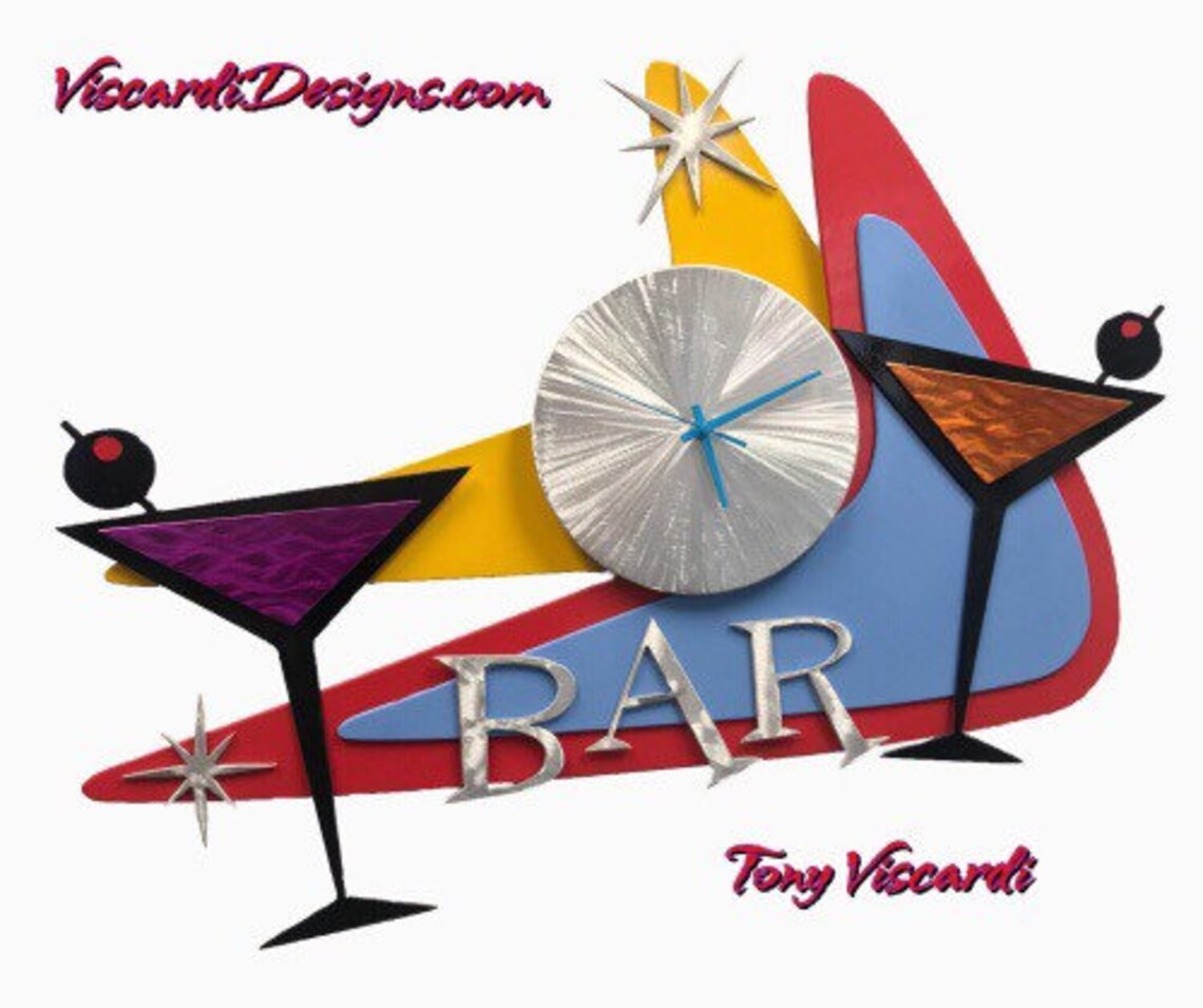 Contemporary Bar Clock - Etsy