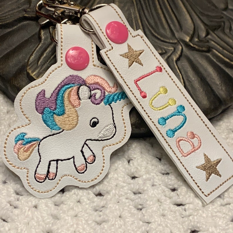 Unicorn Keychain Personalized Unicorn Keychain Unicorn Snap - Etsy