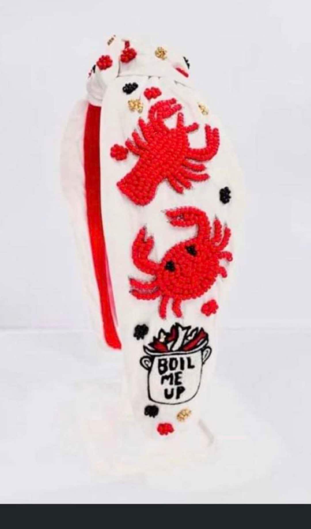 Crawfish/crab Beaded Headband - Etsy