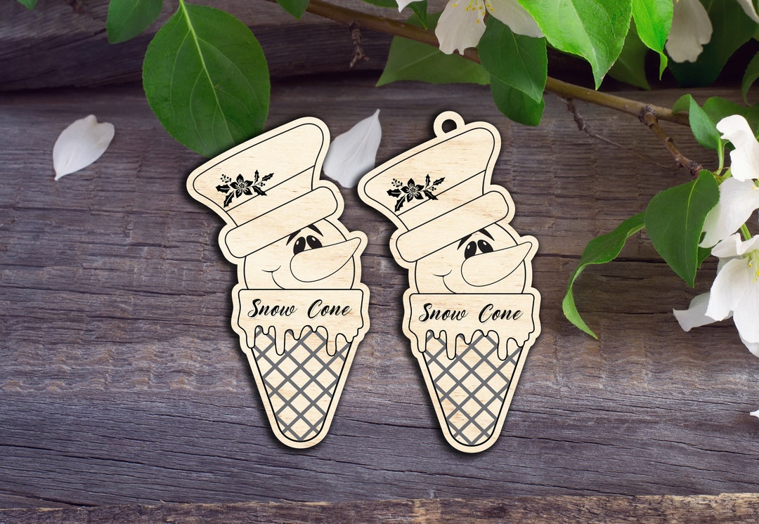 Snow Cone Snowman Ornament - Laser Cut Patterns - Etsy