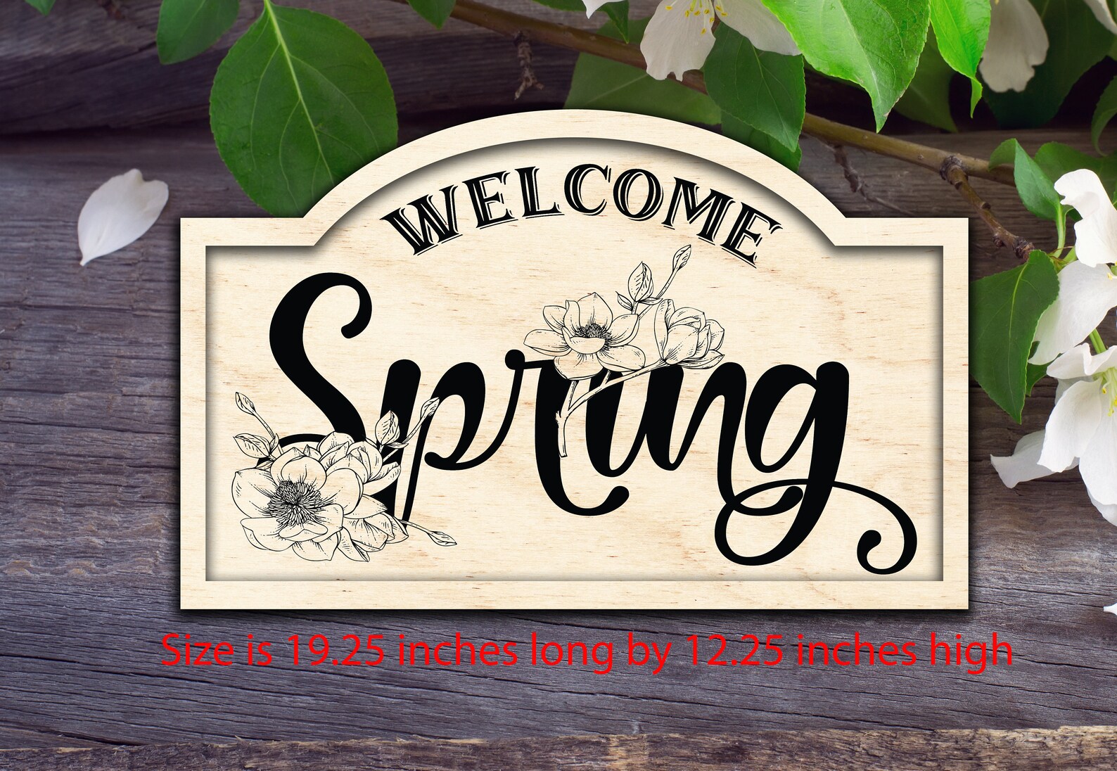 Welcome Spring Sign Laser Cut Pattern - Etsy