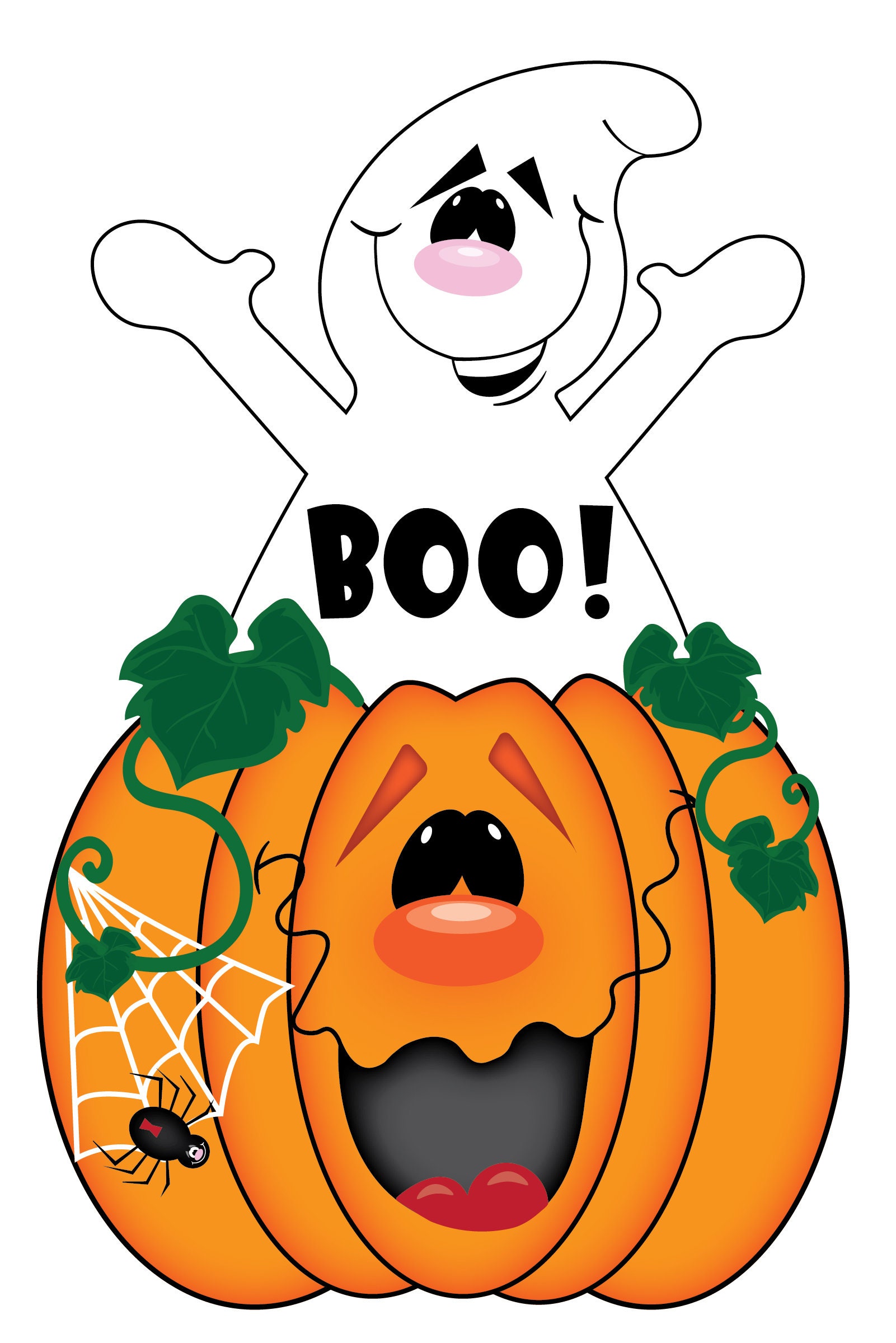 Large Yard Boo... Ghost and Pumpkin - Halloween Wooden Cutout Pattern ...