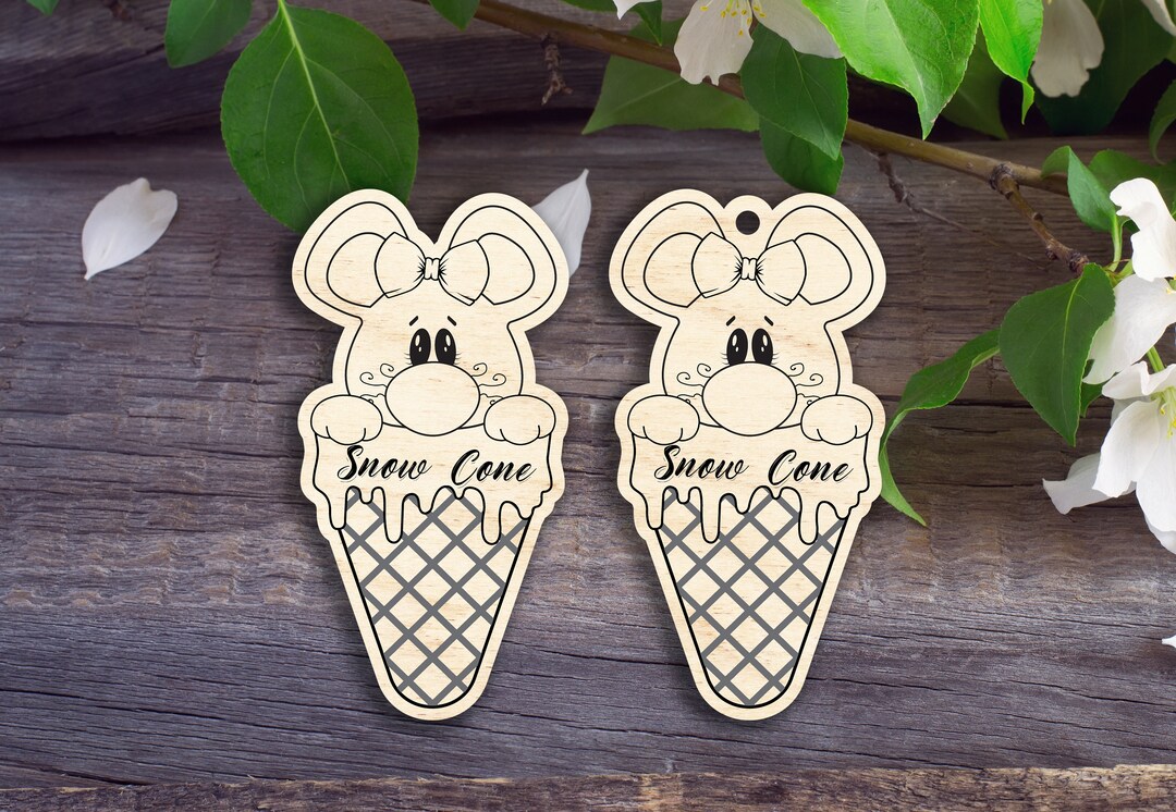 Snow Cone Mouse Ornament - Laser Cut Patterns - Etsy
