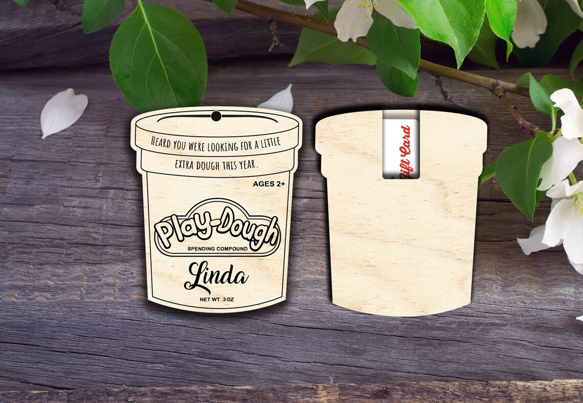 Play Dough Gift Card Holder Ornament Laser Cut Patterns - Etsy