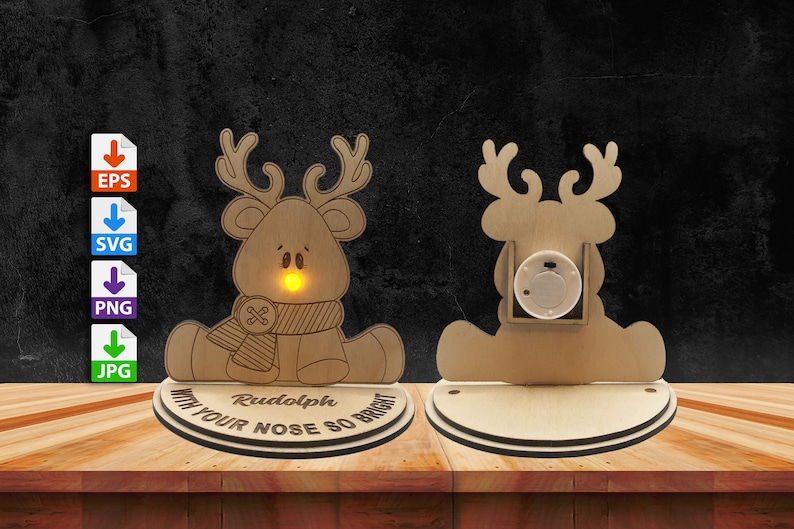 Rudolph With Your Nose so Bright Tea Light - Laser Pattern - Etsy