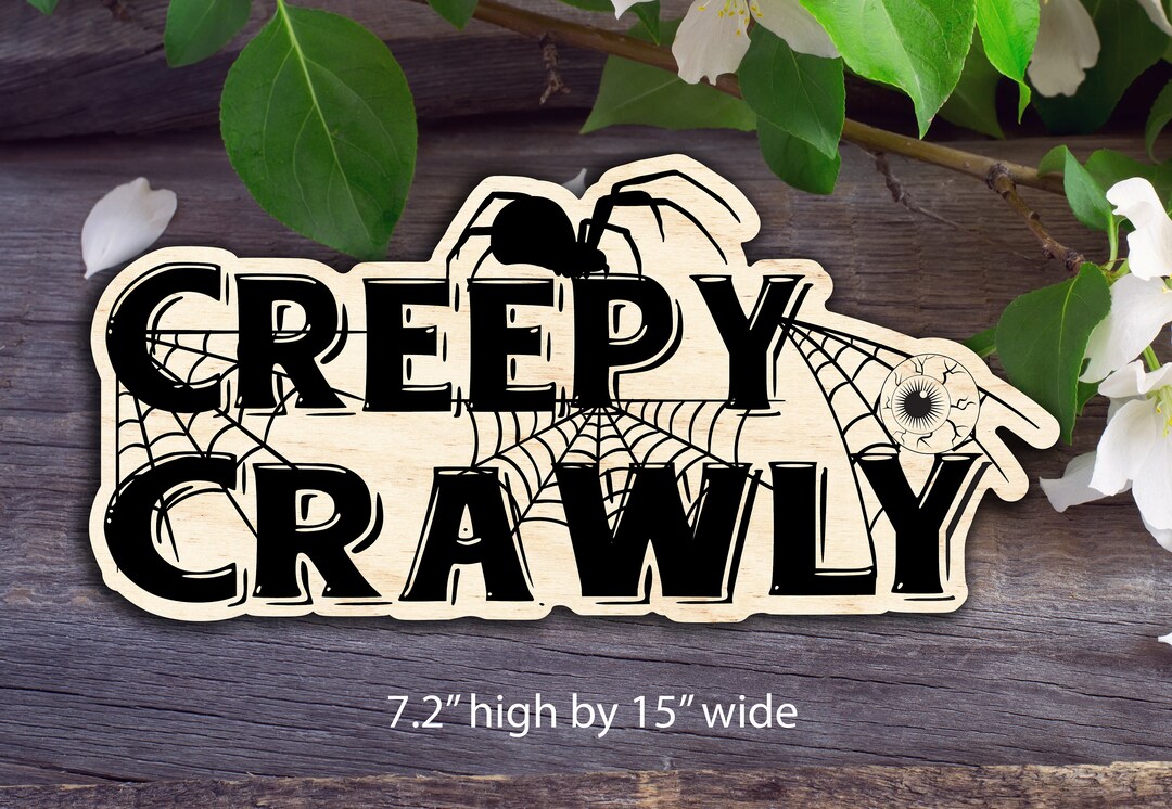Creepy Crawly Halloween Word Art Laser Cut Pattern - Etsy