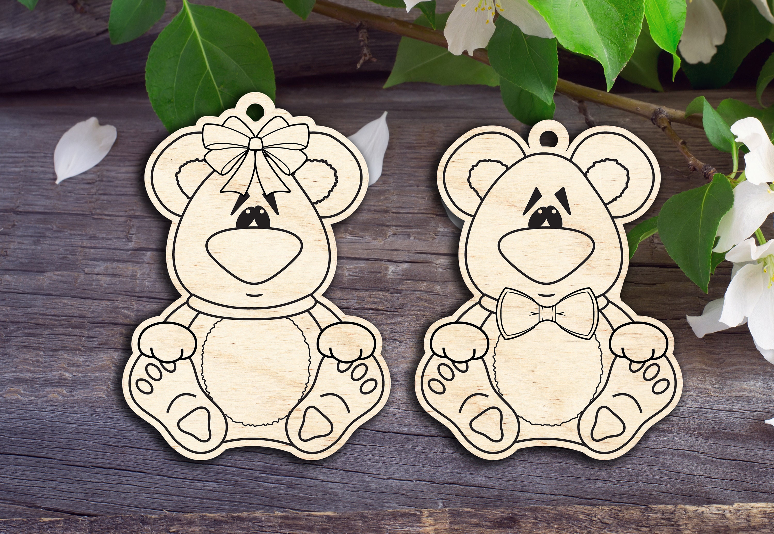 Mr and Mrs Bear - Laser Cut Patterns - Etsy
