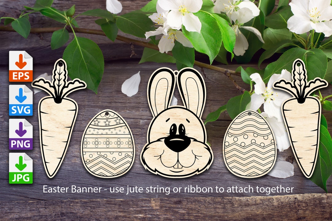 Easter Banner- Laser Cut Patterns - Etsy