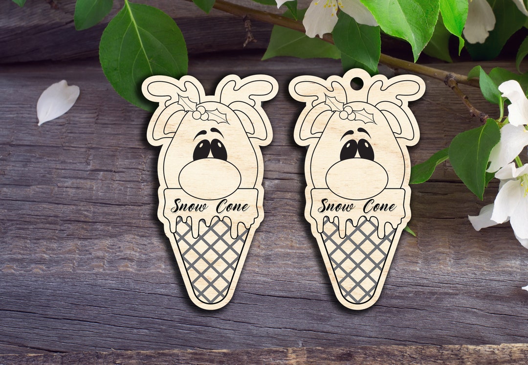 Snow Cone Reindeer - Laser Cut Patterns - Etsy