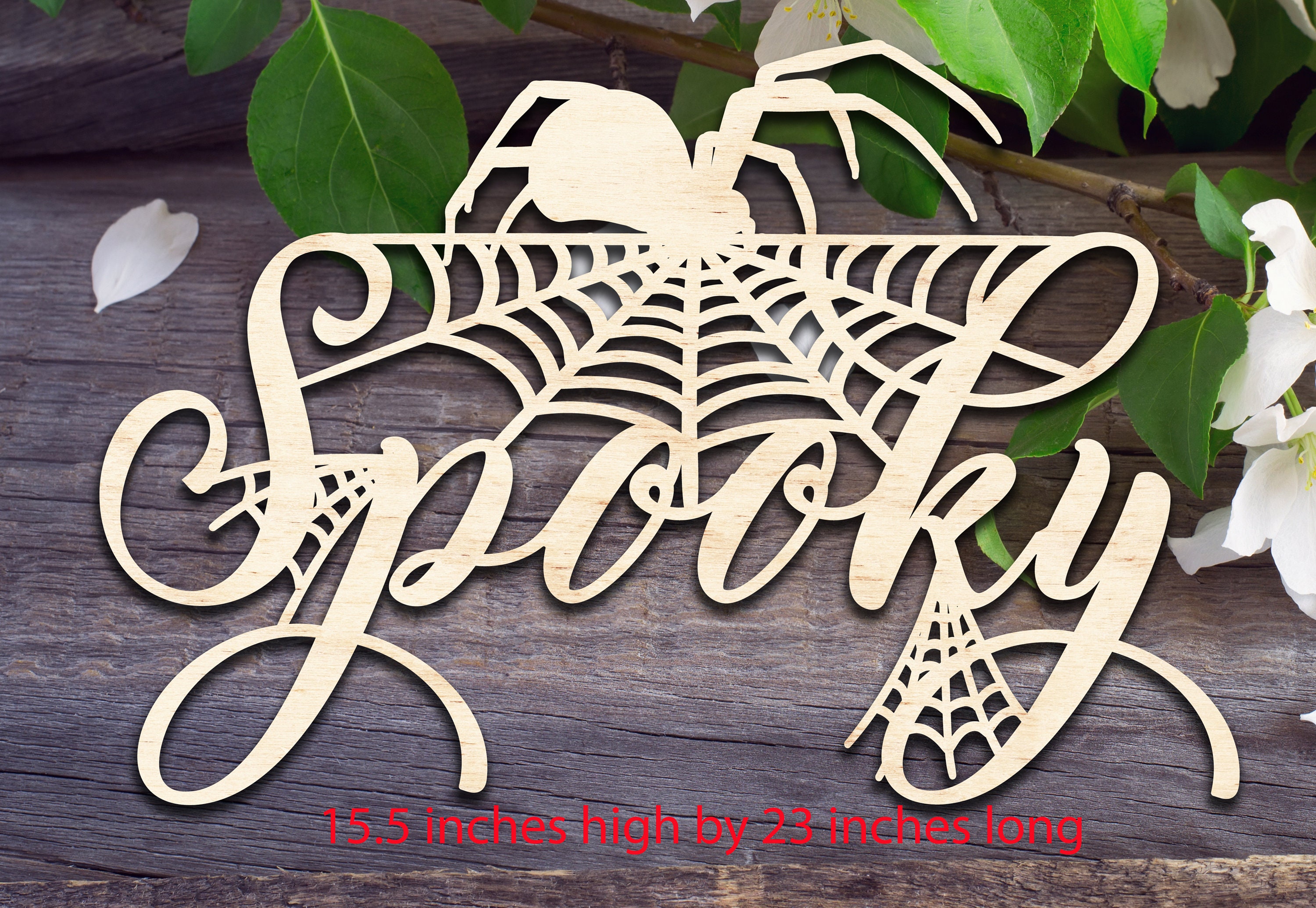 Spooky Spider Word Art Laser Cut Pattern - Etsy