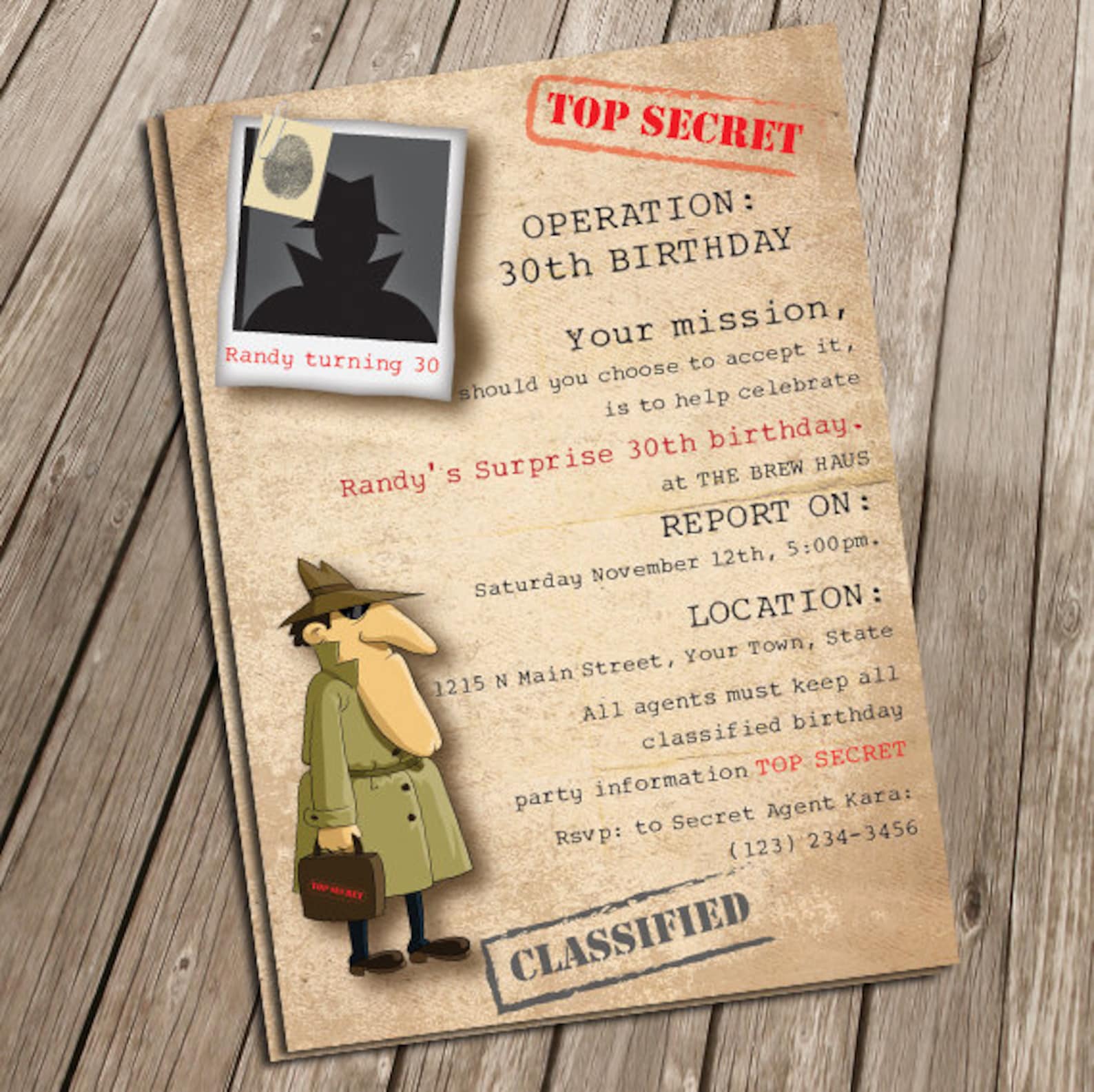 Birthday Party Top Secret Birthday Party Invite | Etsy