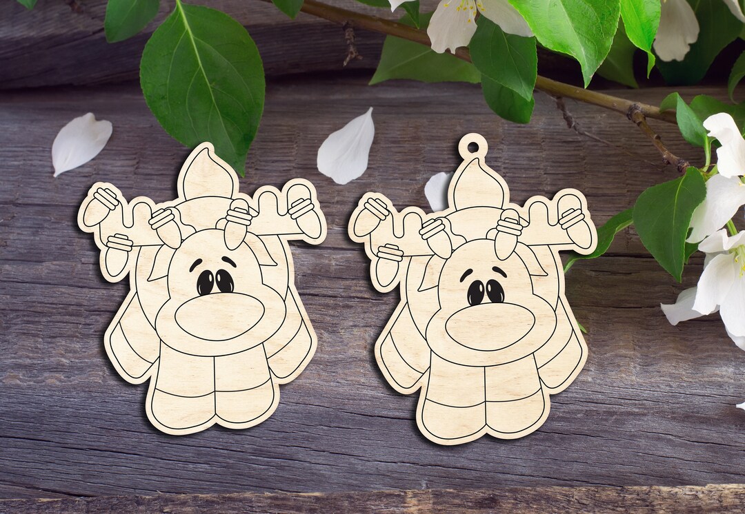 Reindeer Hung up on the Holidays - Laser Cut Patterns - Etsy