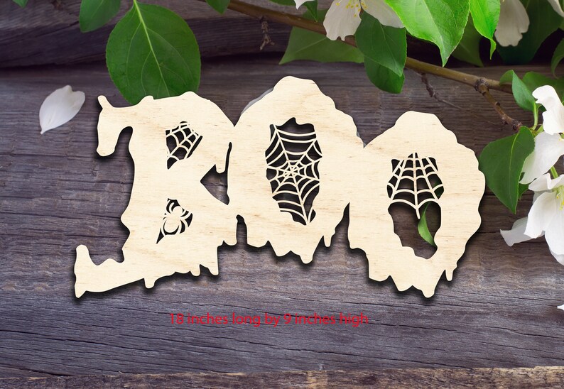 Large Boo Wood Laser Cut Pattern - Etsy