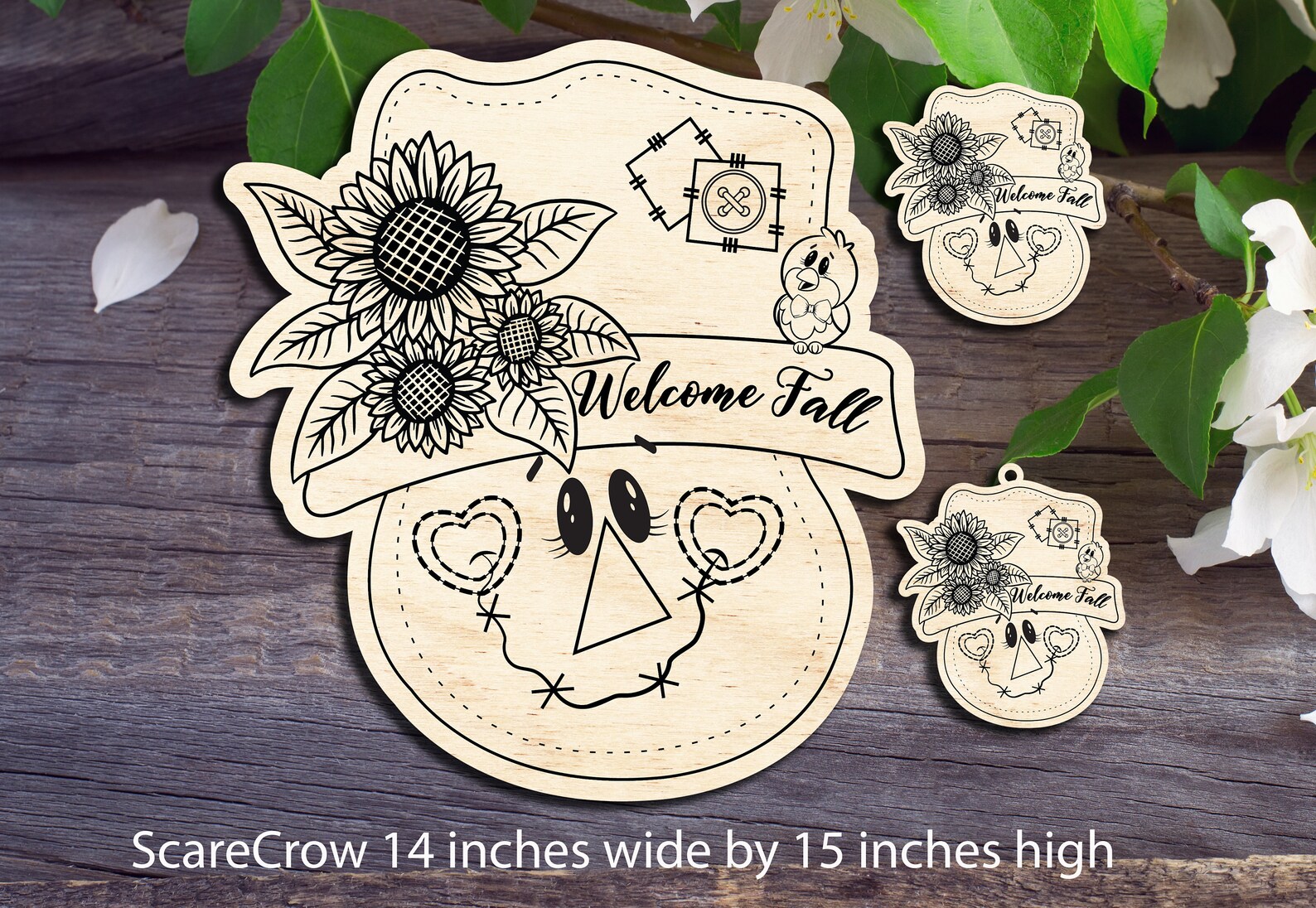 Welcome Fall Scarecrow Laser Pattern - Etsy