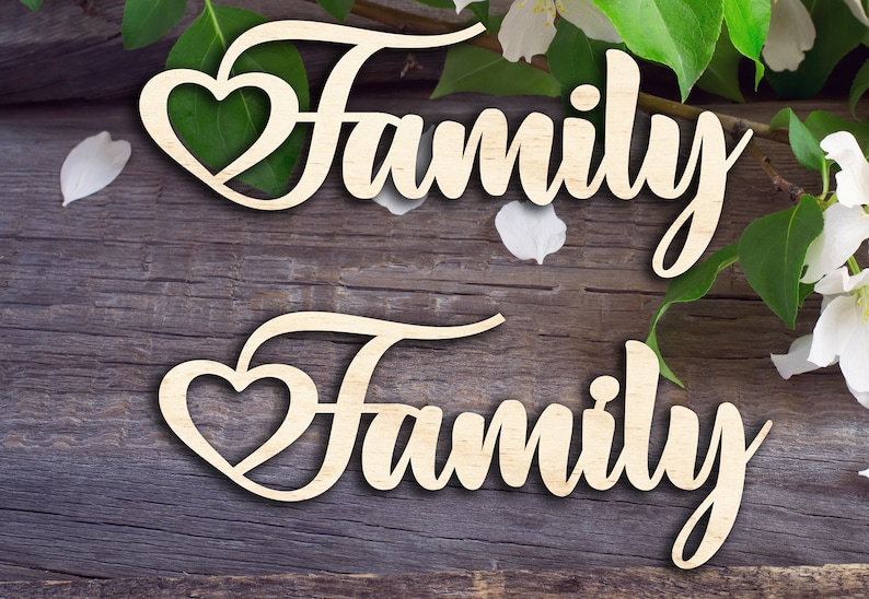 Family Word - Laser Cut Patterns - Etsy