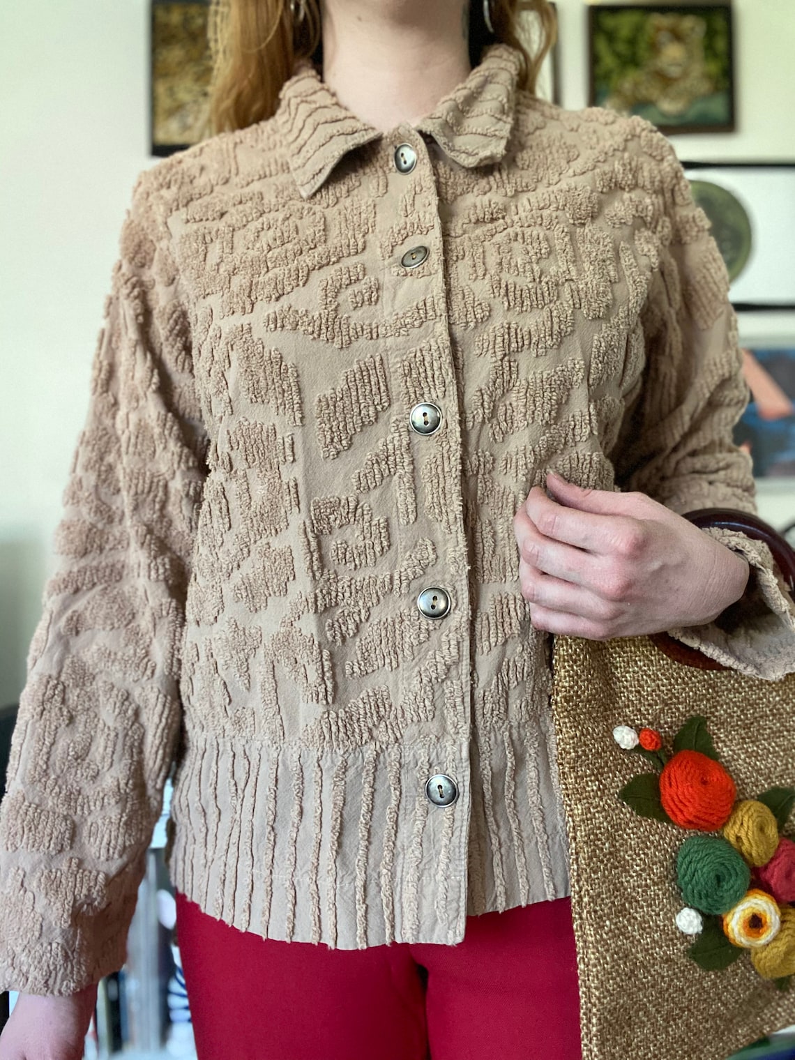 Vintage Mocha Brown Chenille Jacket - Etsy