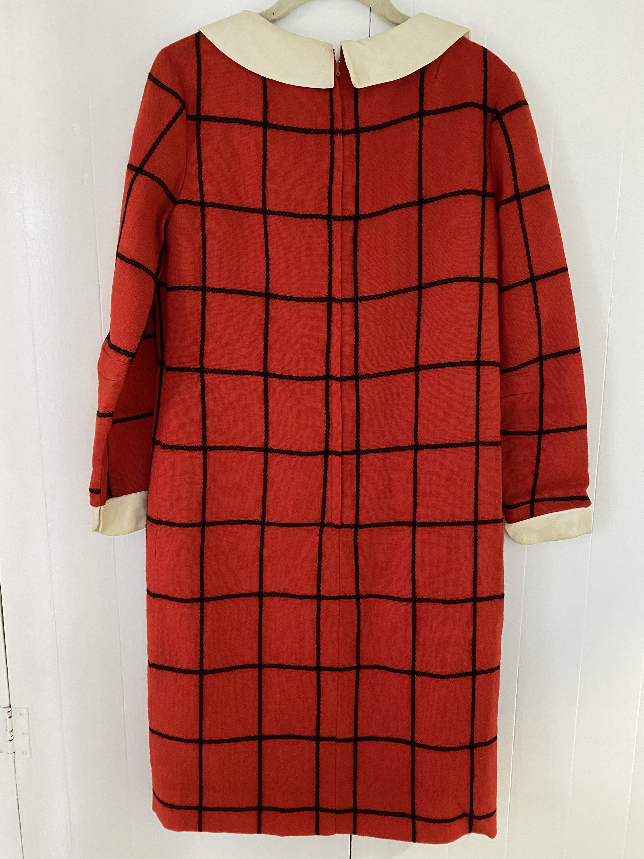 1960's Vintage Red & Black Plaid Peter Pan Collar Dress - Etsy