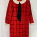 1960's Vintage Red & Black Plaid Peter Pan Collar Dress - Etsy