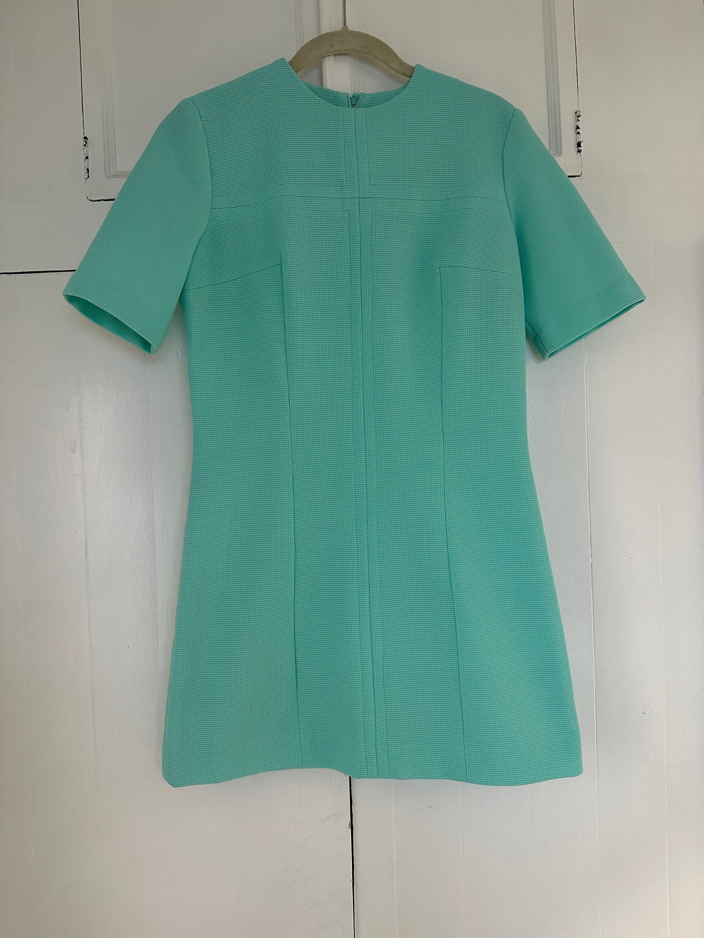 1960's Vintage Aqua Blue Mini Dress - Etsy