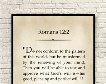 Romans 12 2 Wall Art - Etsy