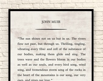 John Muir Quote Wall Art - Etsy
