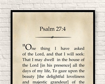 Psalm 27 4 | Etsy