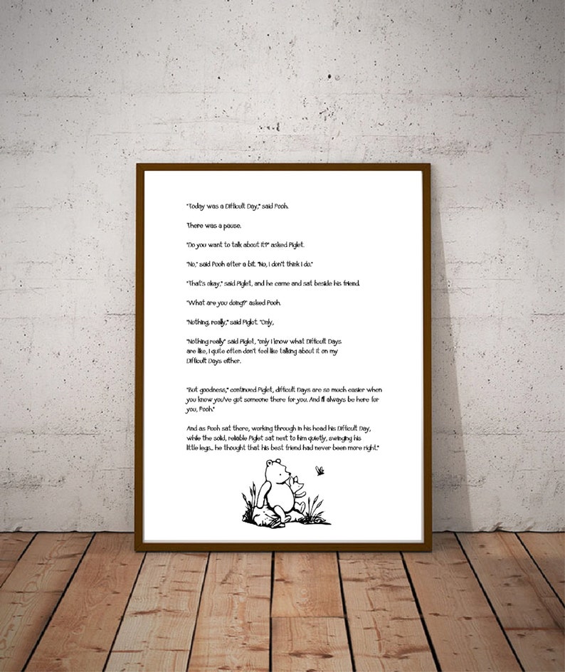 Today Was A Difficult Day Said Pooh Do You Want To Talk Etsy