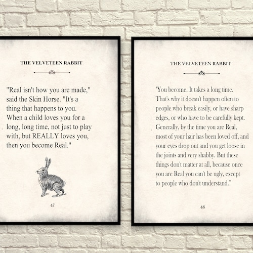 Velveteen Rabbit Quote Margery Williams Literary Print - Etsy