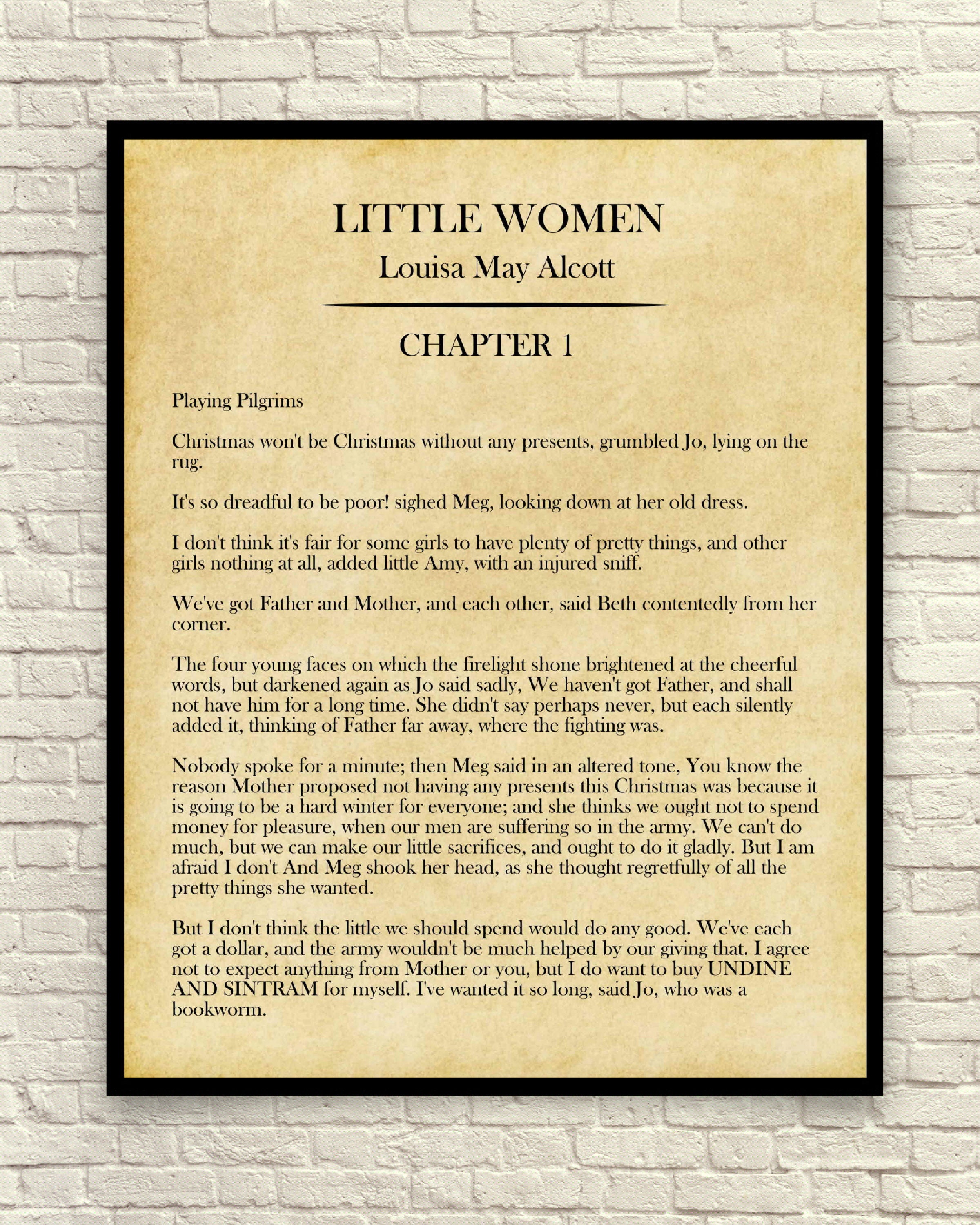 Classic Book Page Louisa May Alcott Little Women Chapter 1 | Etsy