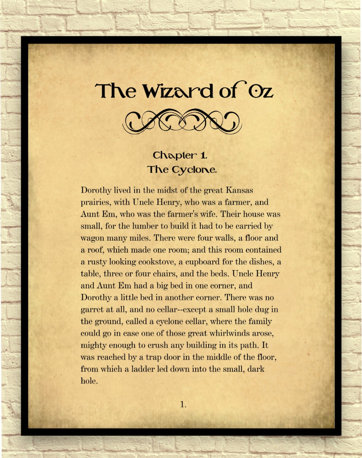 The Wizard of Oz Art Print Wizard of Oz Wall Art Book Page | Etsy