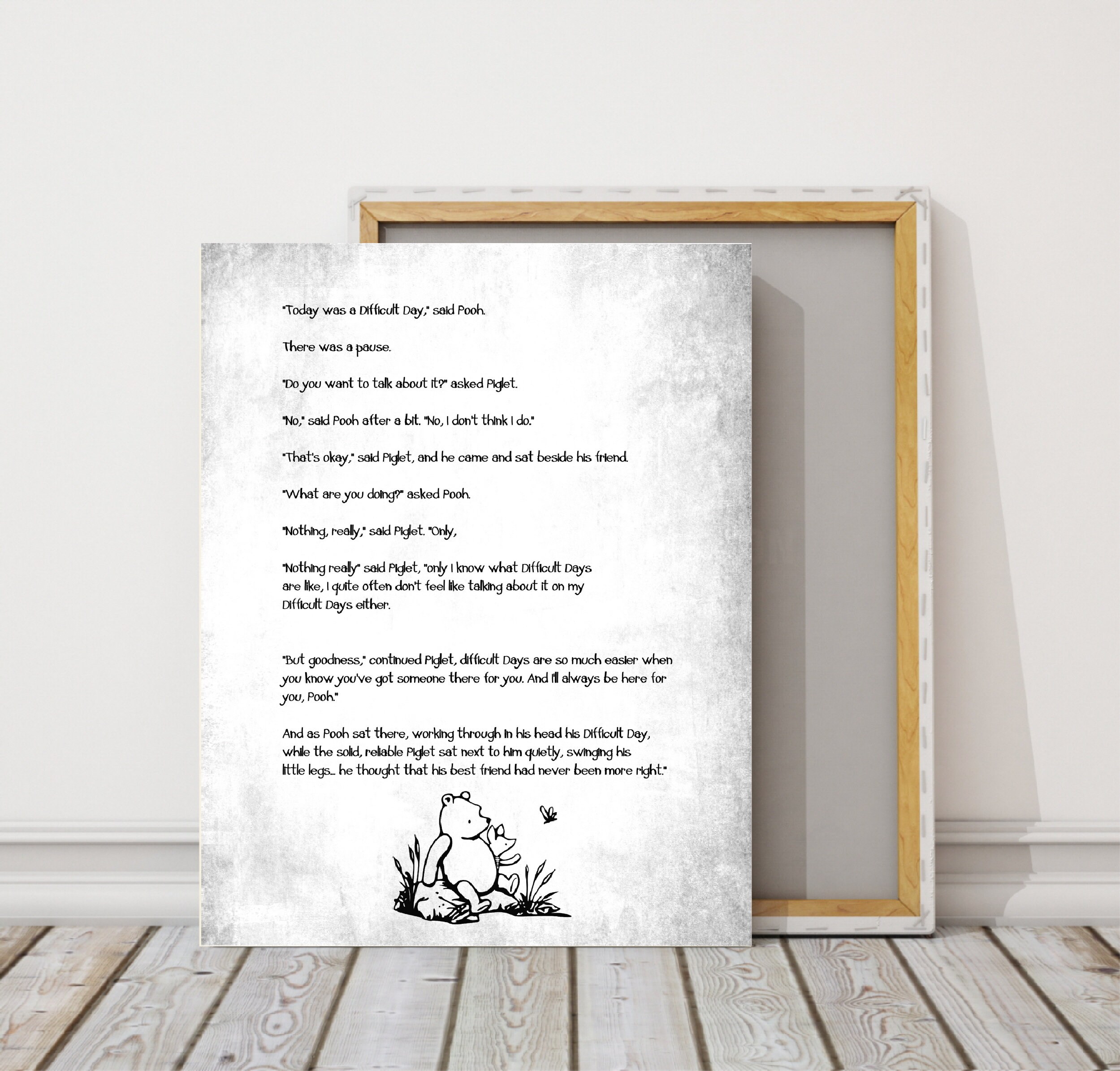 Today Was A Difficult Day Said Pooh Do You Want To Talk Etsy Uk