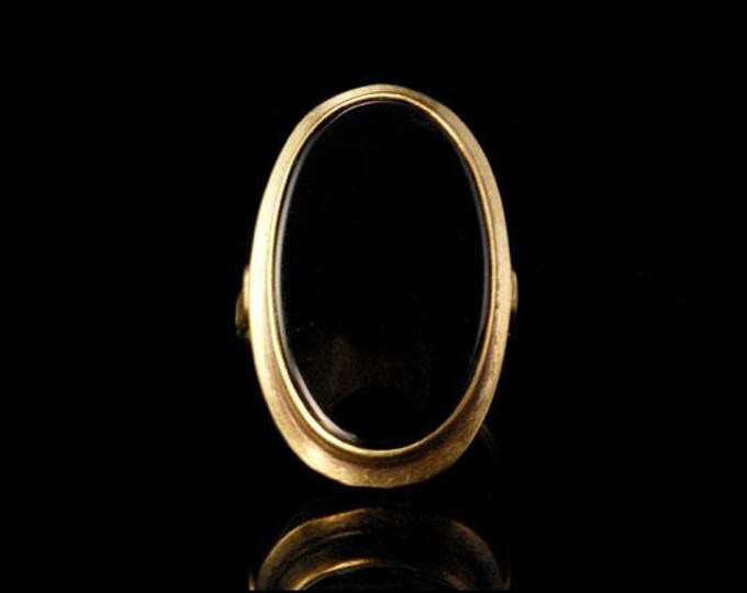 Antique Early Victorian Onyx 10k Gold Ring - Etsy